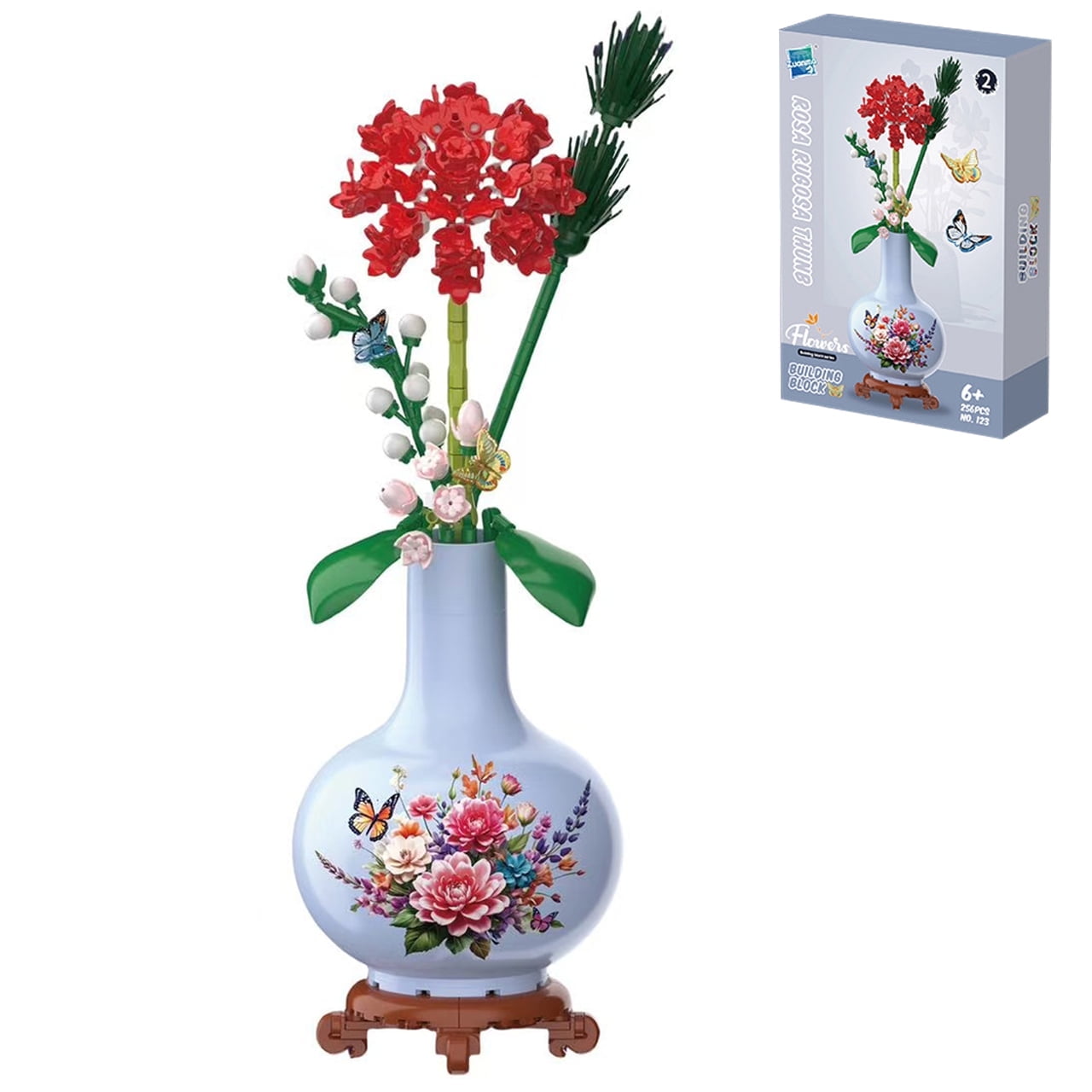 Honchoes Carnation Flower Building Set with Vase Not Compatible with ...