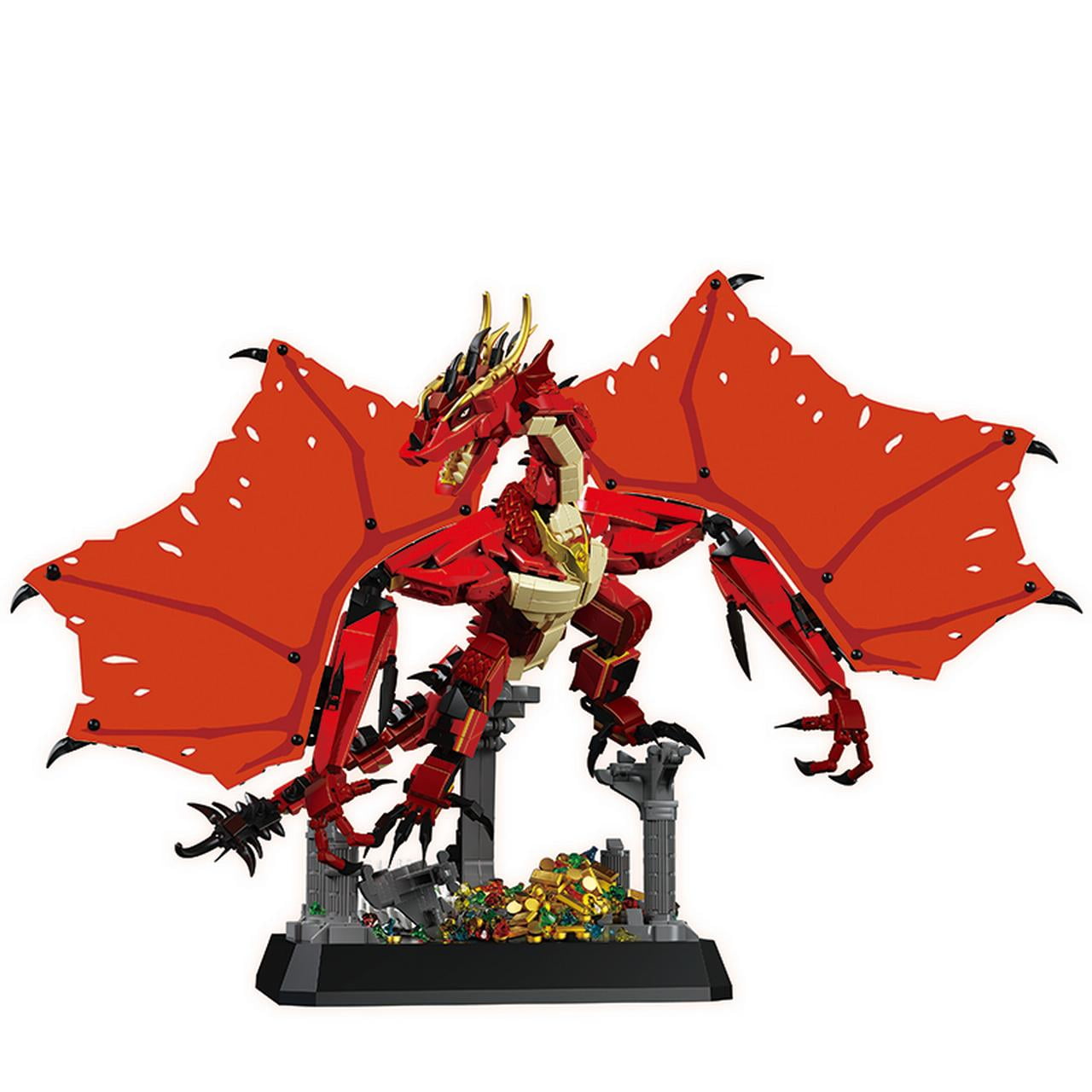 Honchoes Fire Dragon Building Blocks Set with Light Compatible with ...
