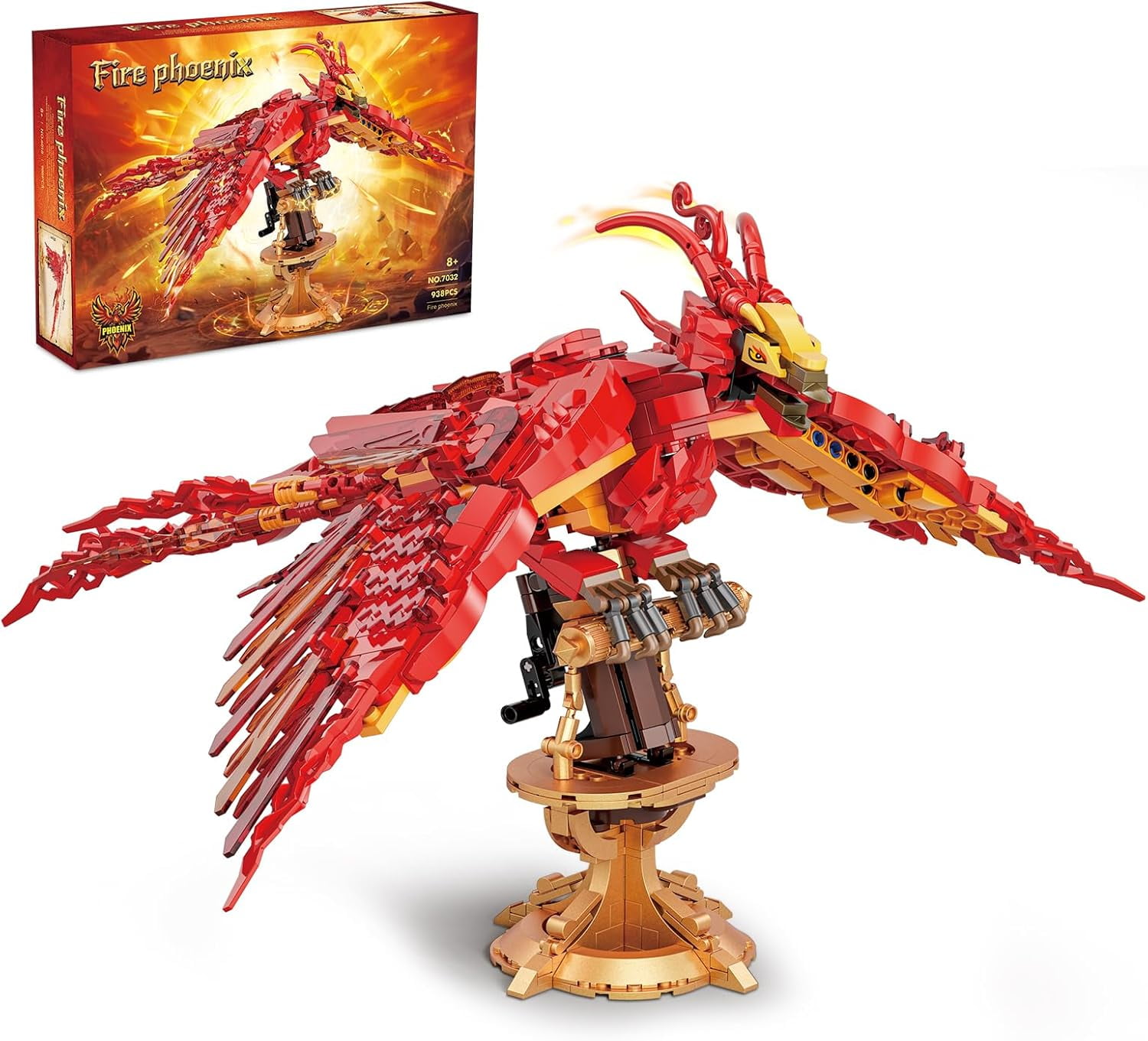 Honchoes Fire Phoenix Building Set Bird Animal Blocks Kit for Adults ...