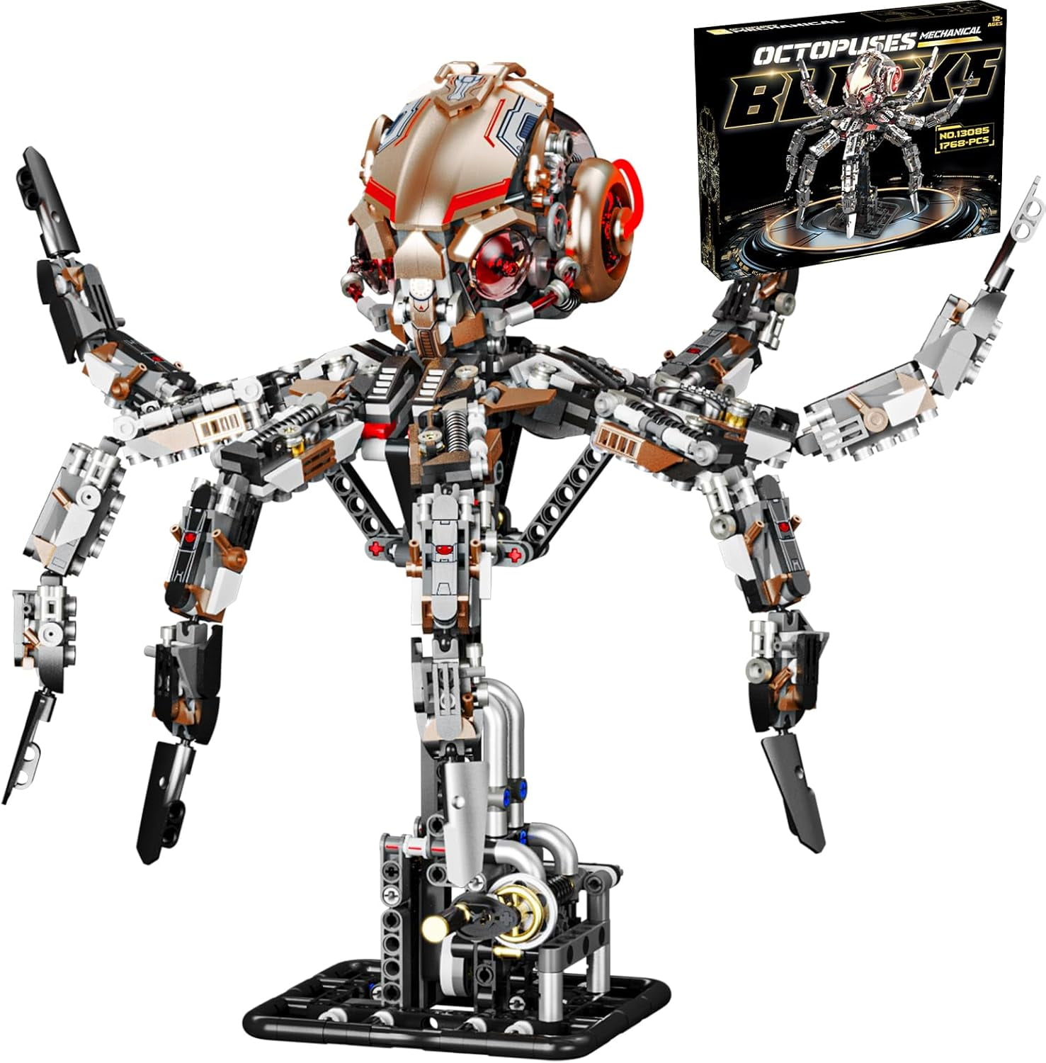 Honchoes Mechanical Octopus Building Set with Light Compatible with ...