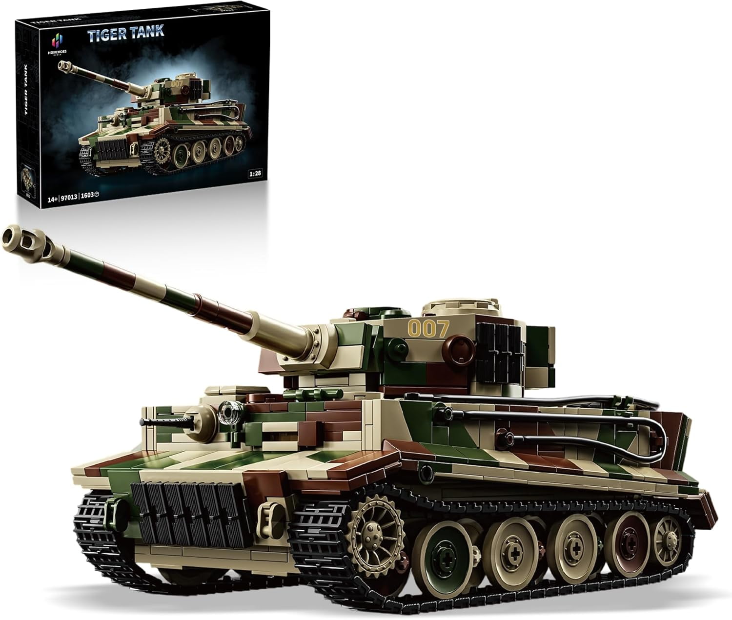 Honchoes Military Tiger Tank Building Set Compatible with Lego WW2 Army ...