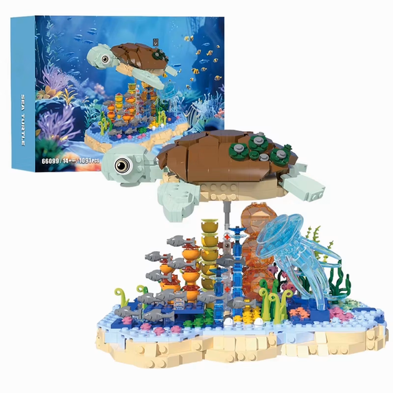 Honchoes Turtle Tank Building Blocks Set Compatible with Lego Aquarium ...