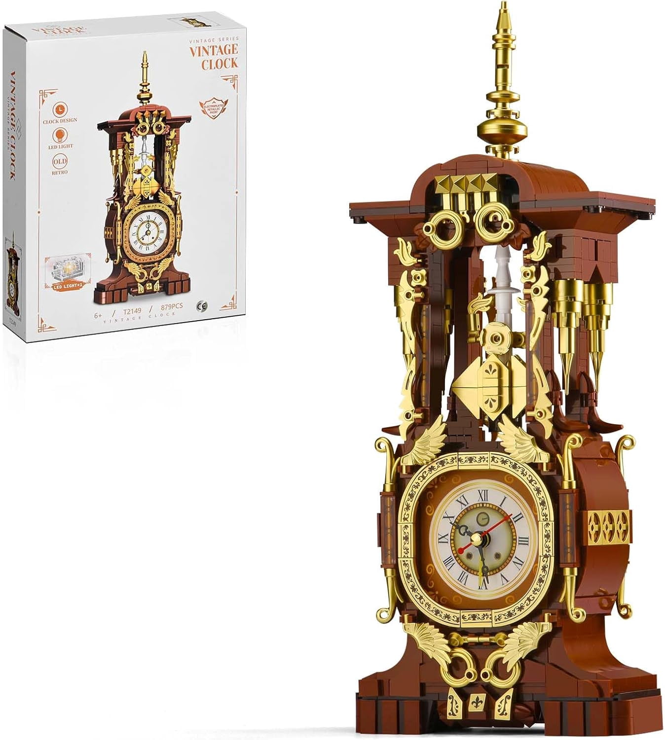 Honchoes Vintage Clock Building Set Compatible with Lego Mechanical ...