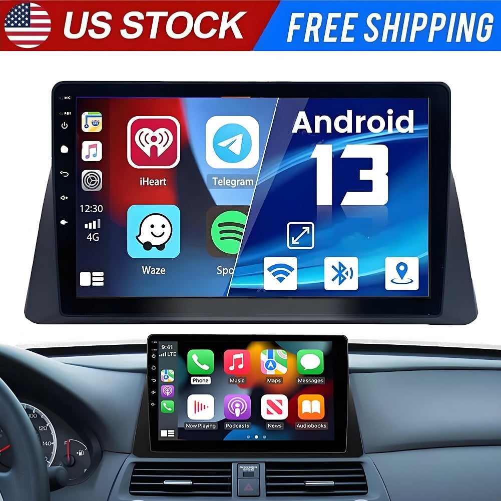 for Honda Accord 8th 2008-2013 Android Car Stereo Radio support Wireless Carplay/Android Auto ...