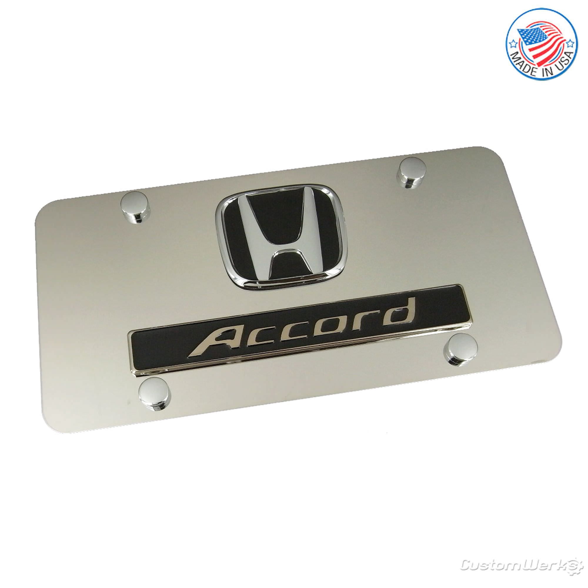 Honda Accord Black 3D Logo, Nameplate Chrome Stainless Steel License ...