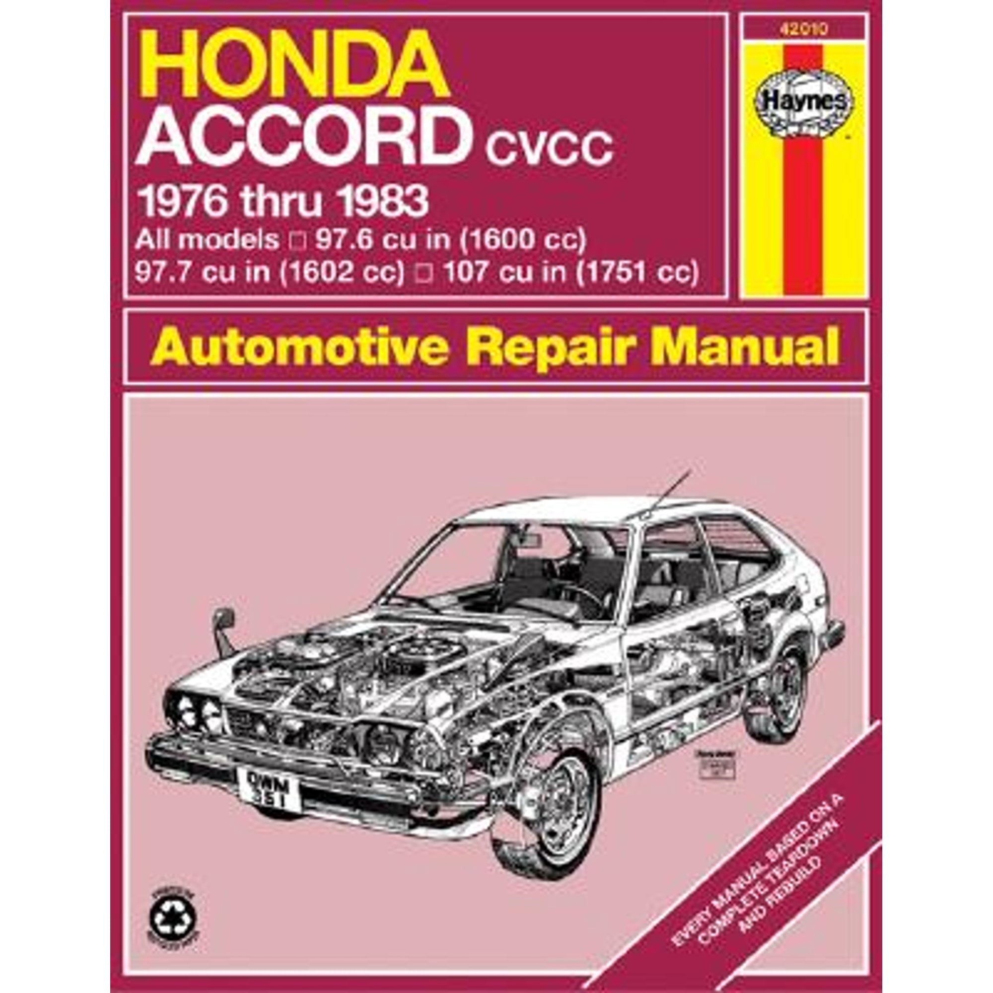 Honda Accord CVCC, 1976-1983 (Paperback) by I M Coomber, John Haynes ...