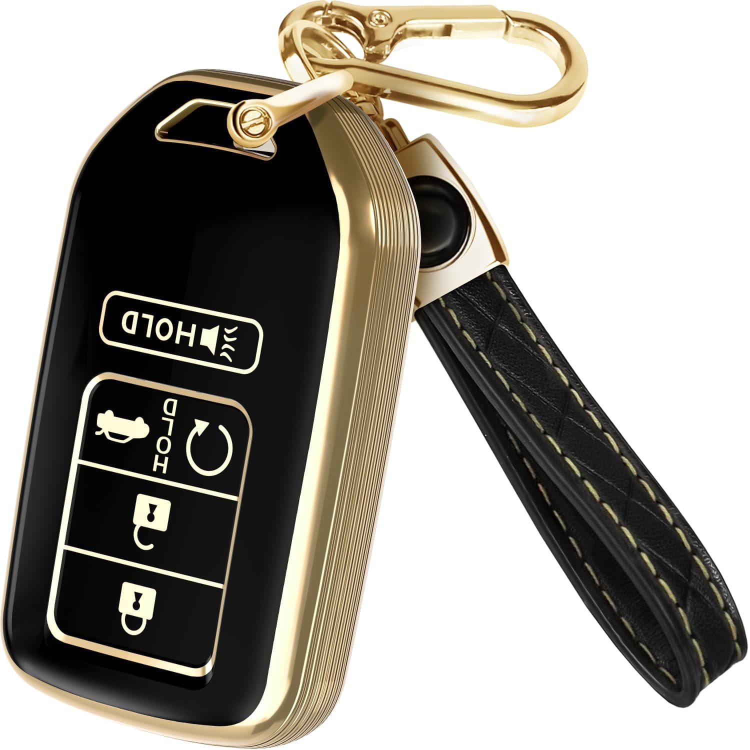 for Honda Accord Key Fob Cover and Leather Keychain - TPU Key Case for ...