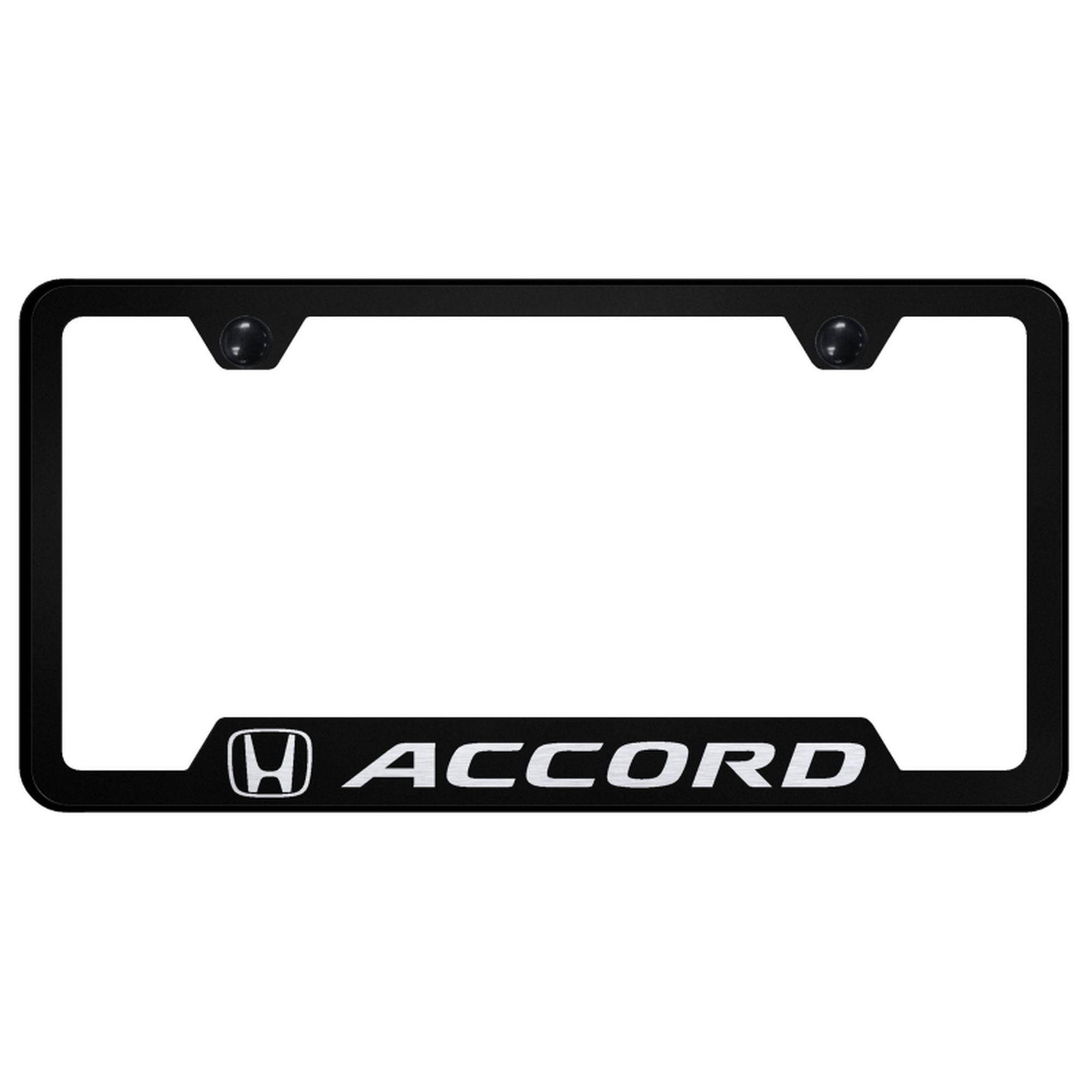 Honda Accord Laser Etched Logo Cut-Out License Plate Frame (Black ...