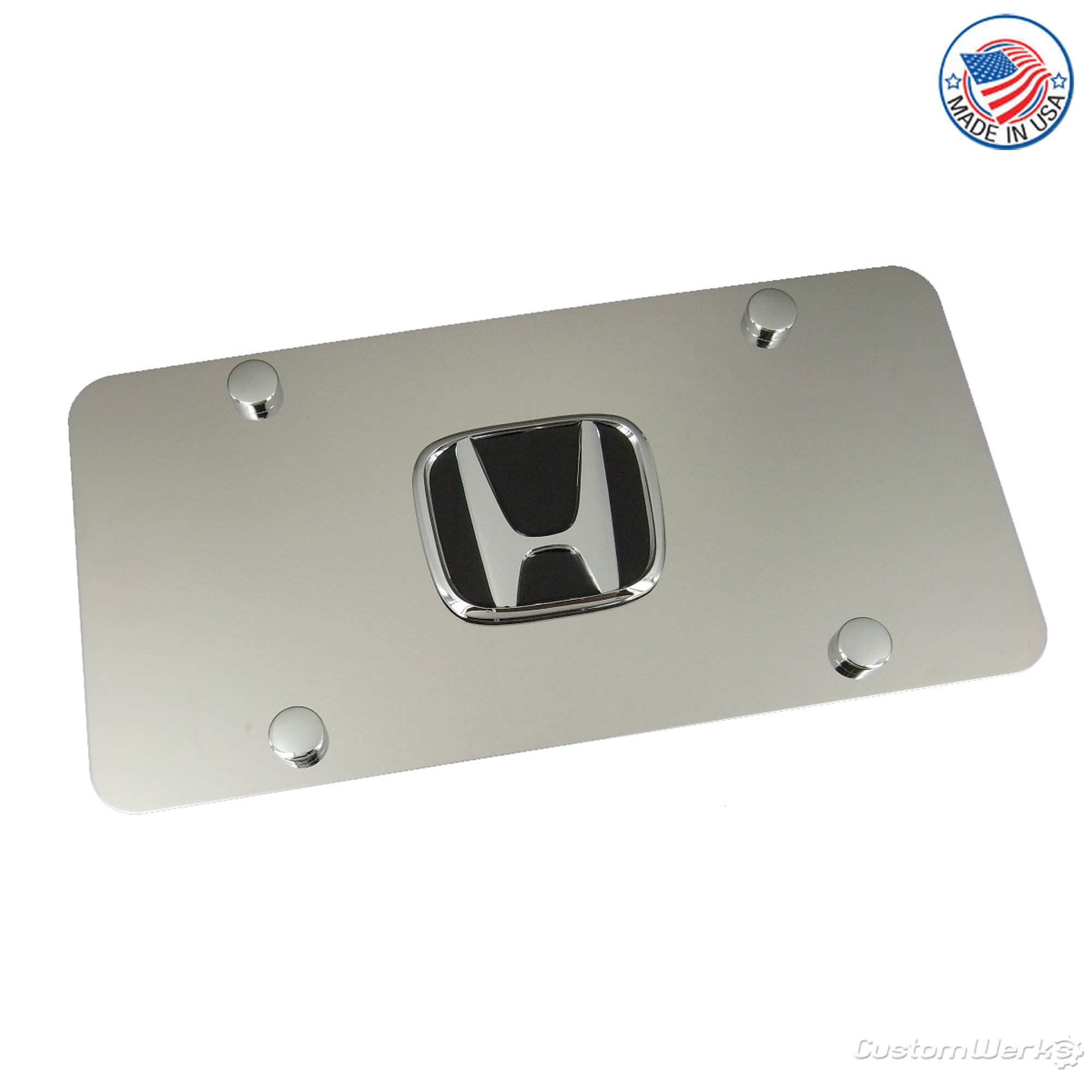 Honda 3D Logo Black Stainless Steel License Plate Frame, Made in USA ...