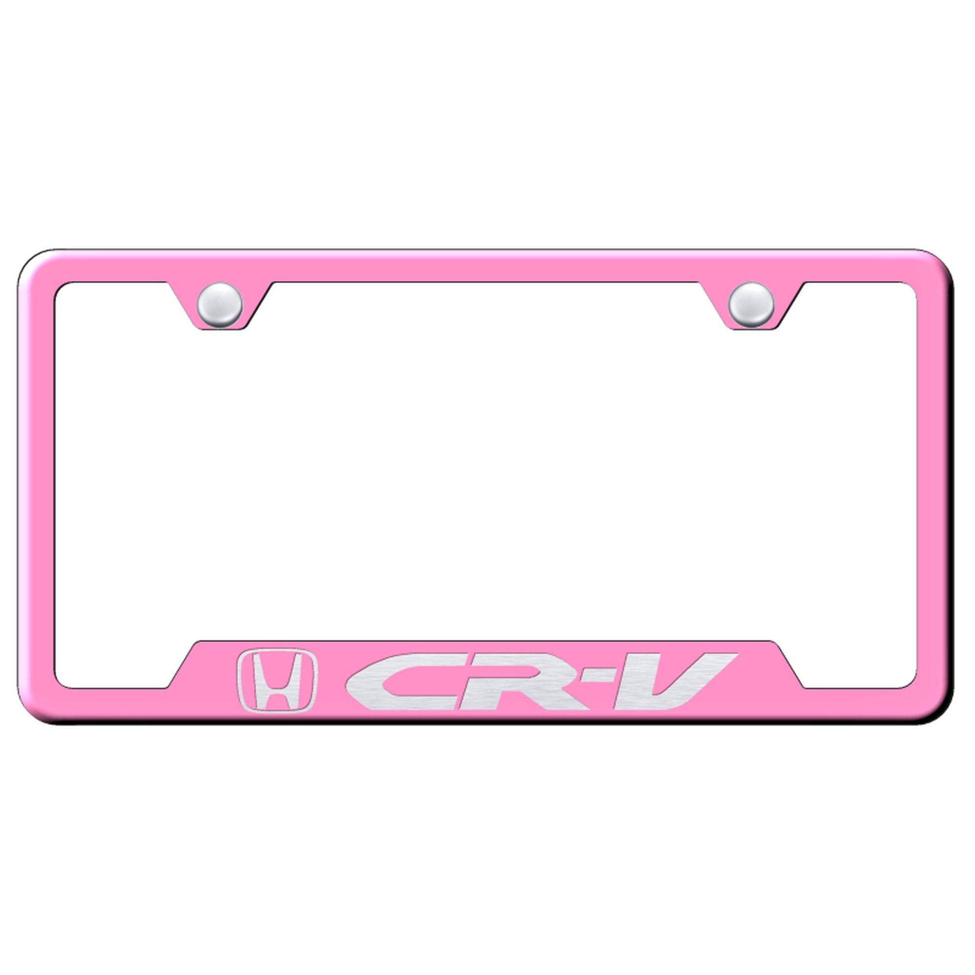 Honda CR-V Laser Etched Logo Cut-Out License Plate Frame (Pink ...