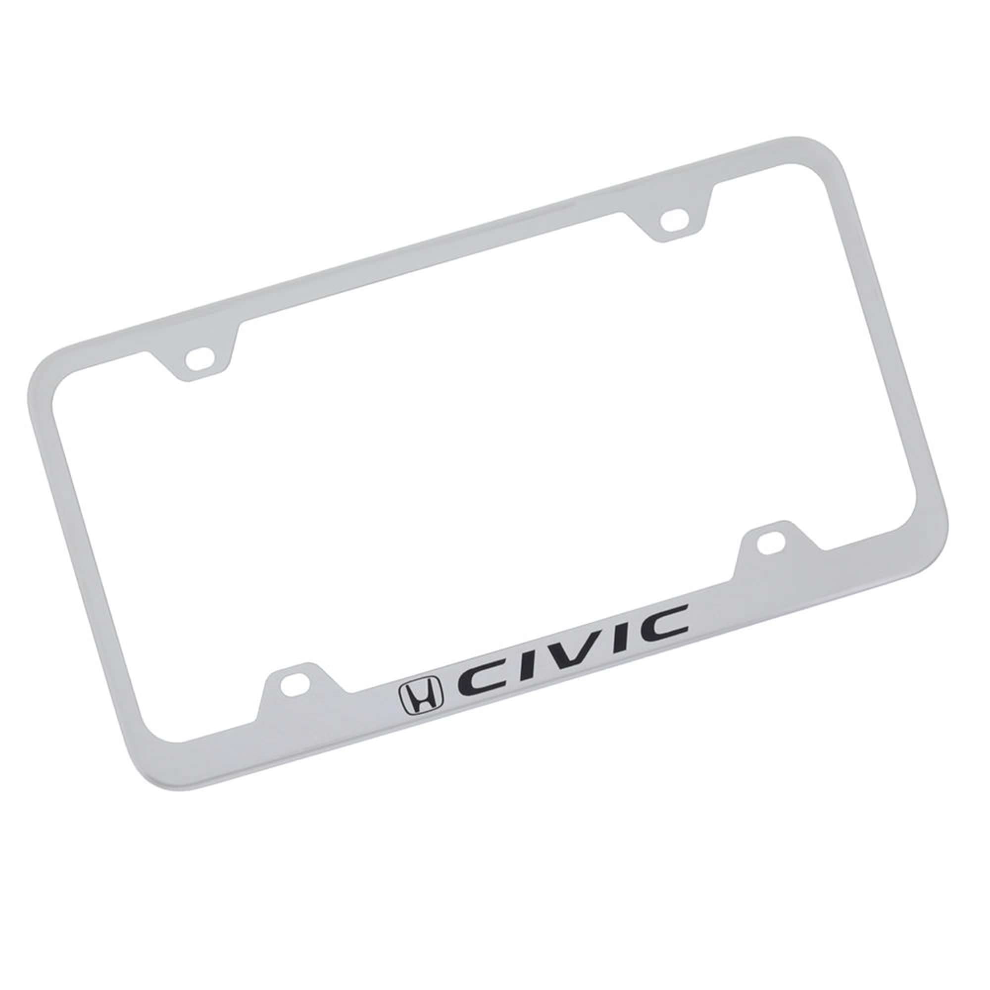 Honda Civic Laser Etched Stainless Steel Wide Body License Plate Frame ...