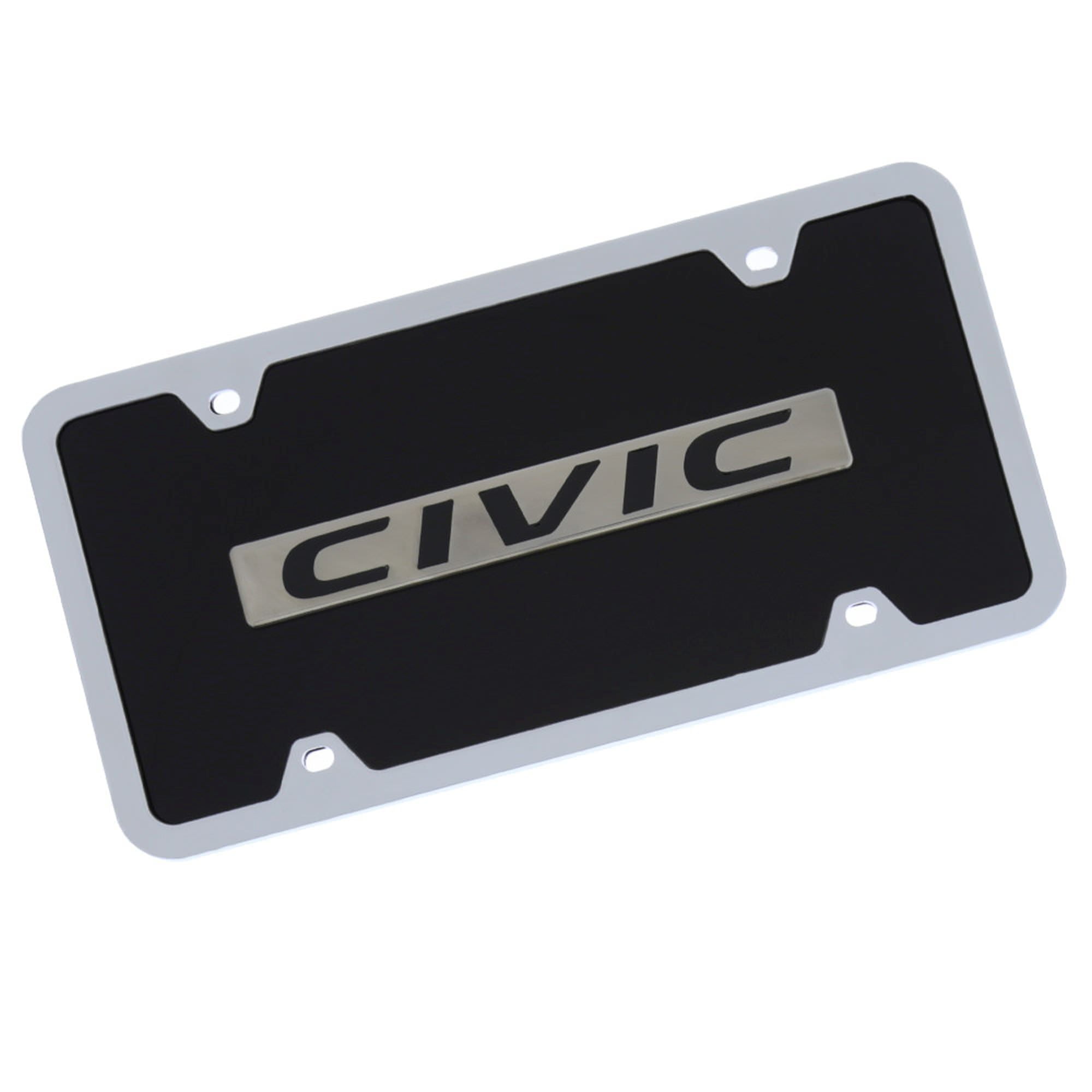 Honda Civic License Plate Kit (Chrome on Black) - Walmart.com