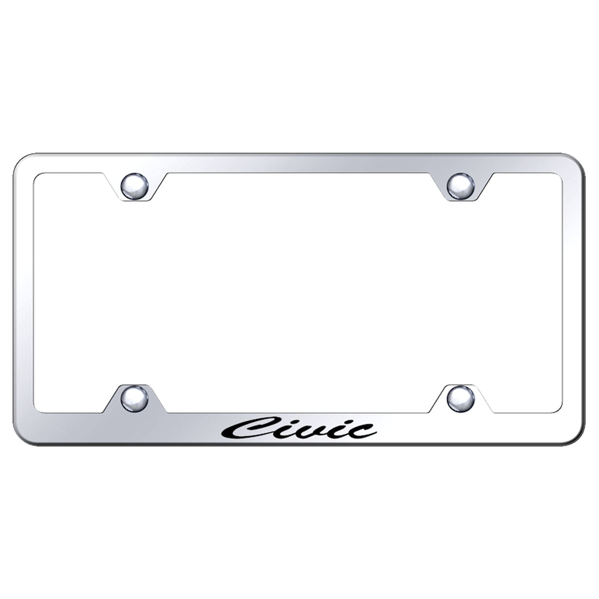 Honda Civic Script Stainless Steel Wide Body License Plate Frame ...