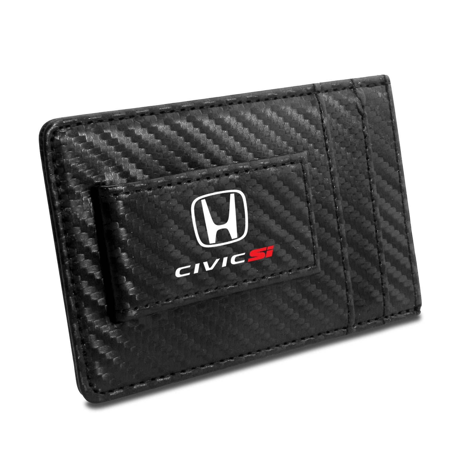 Honda Civic Si Black Carbon Fiber Leather Wallet RFID Block Card Case ...
