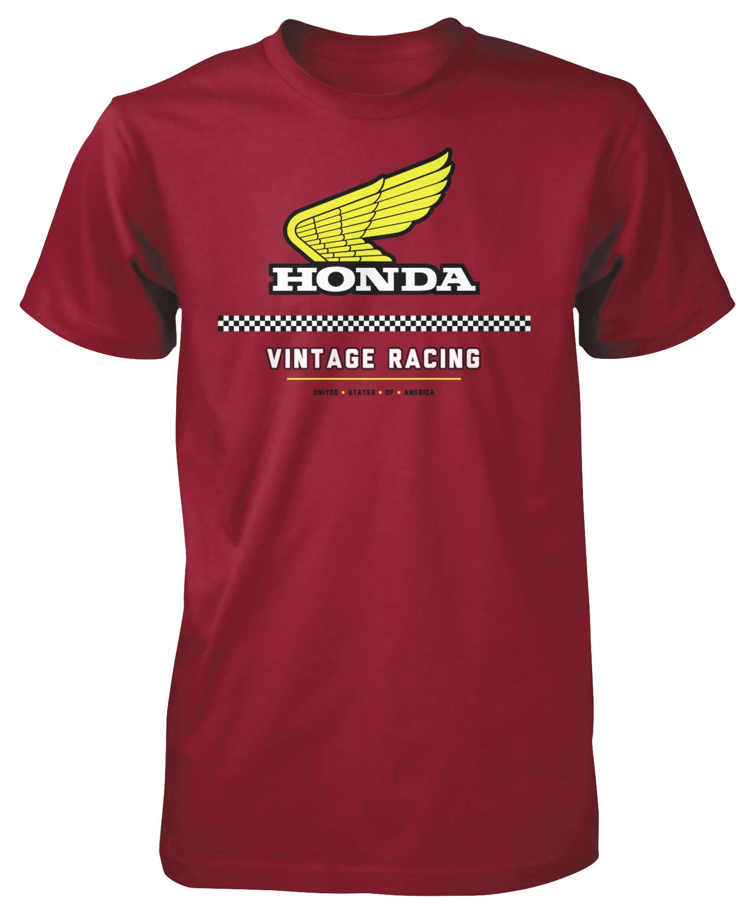 Licensed Honda Vintage Racing Mens Short Sleeve T-Shirt Red XXL ...