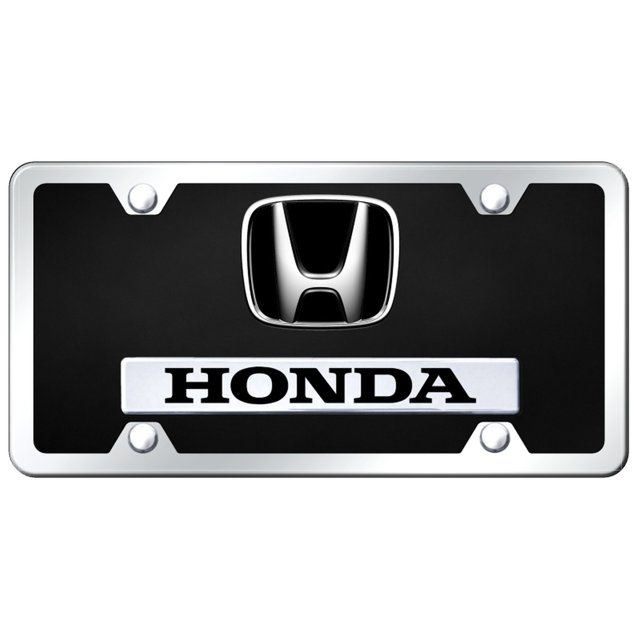 Honda Dual Logo License Plate Kit (Black) - Walmart.com