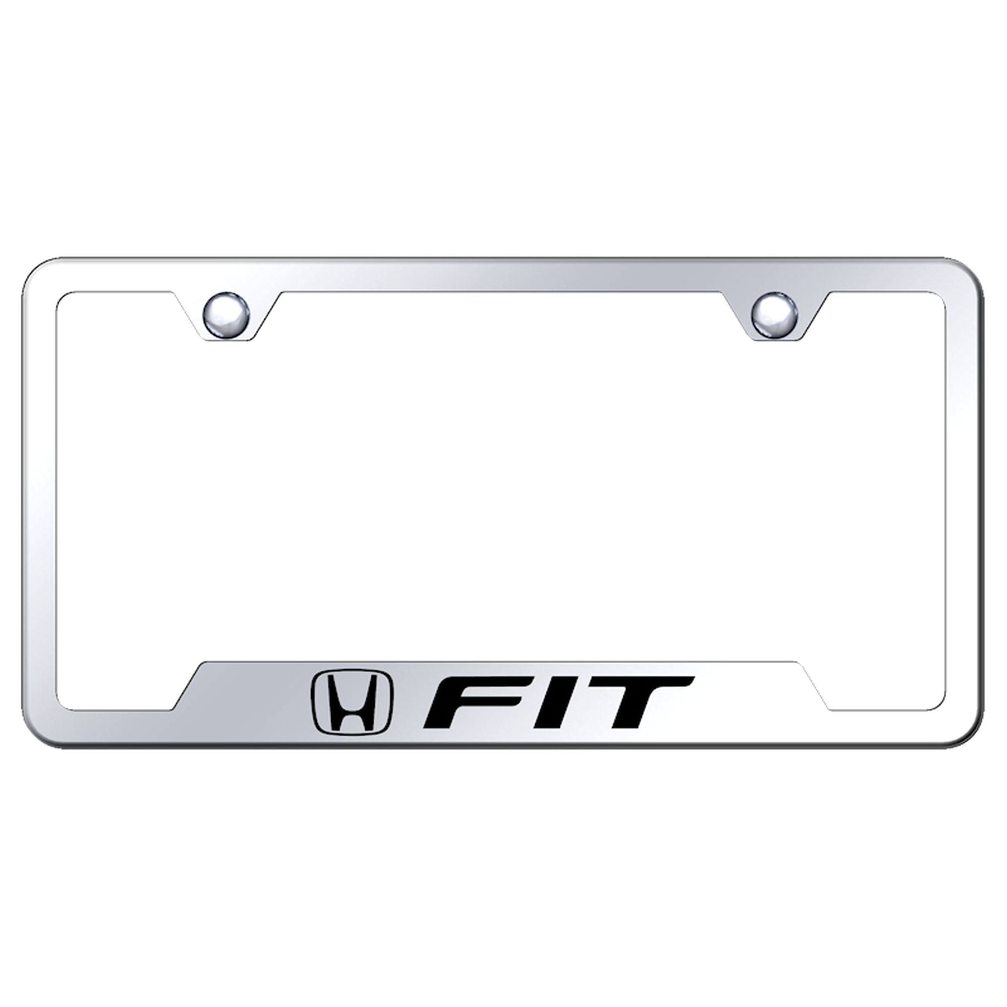 Honda Fit Laser Etched Logo Cut-Out License Plate Frame (Chrome ...