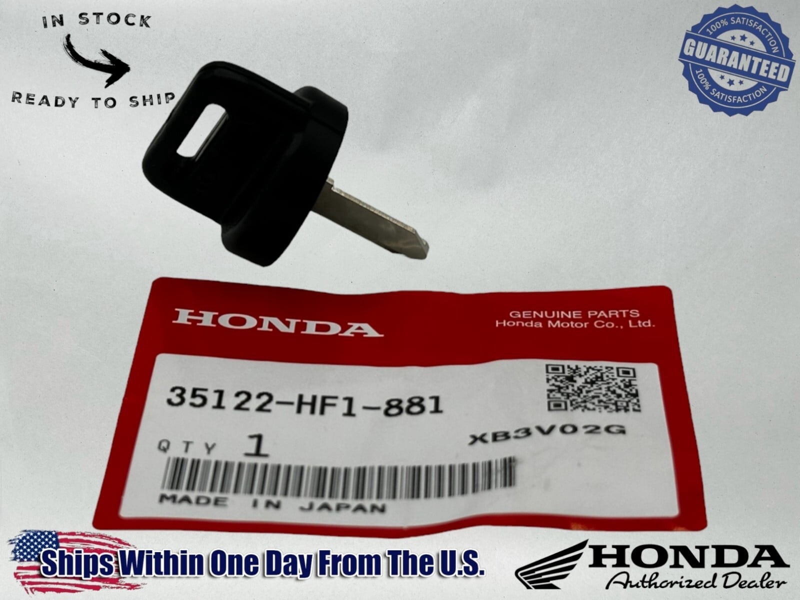 Honda Genuine OEM Authentic Blank Key (TYPE2) 35122-HF1-881 - Walmart.com