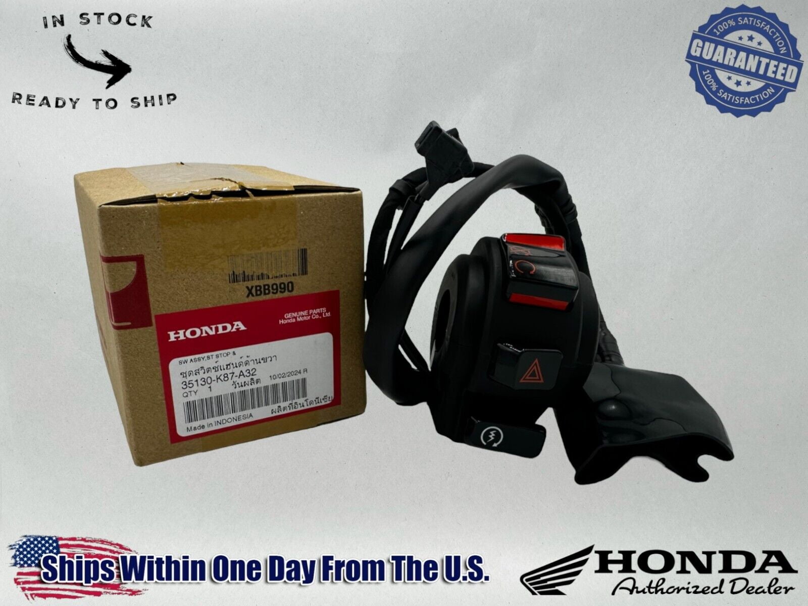 Honda Genuine OEM Authentic Switch Assembly 35130-K87-A32 - Walmart.com