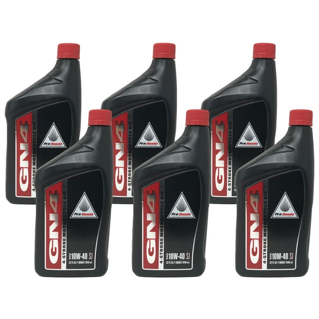 Honda Pro GN4 10W-40 Motorcycle Engine Oil, Genuine OEM, 6 Quart Pack ...