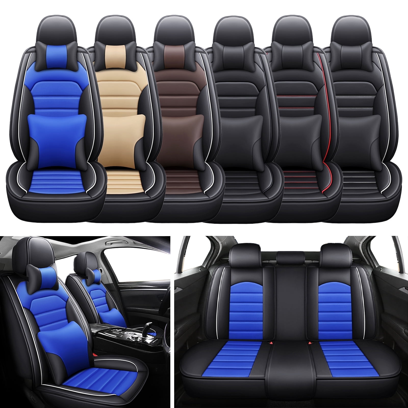For Honda Insight Car Seat Covers 5-Seat, Pu Leather Cushion Protector ...