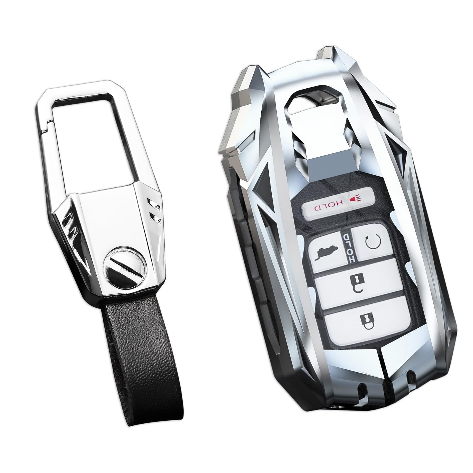 For Honda Key Fob Cover,Keychain,Zinc Alloy Protection Car Key Case For Accord Odyssey CR-V ...