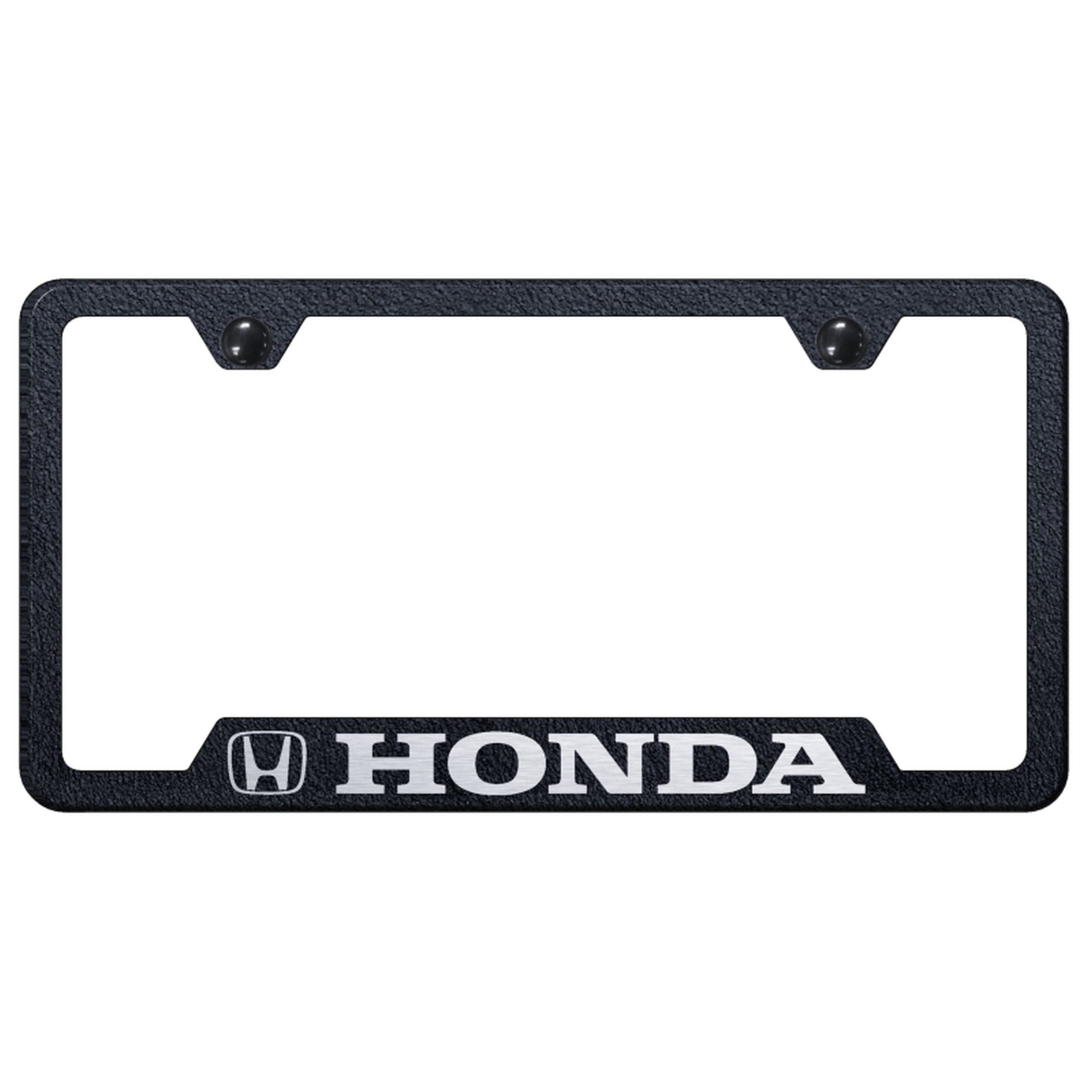 Honda Laser Etched Logo Cut-Out License Plate Frame (Rugged Black ...