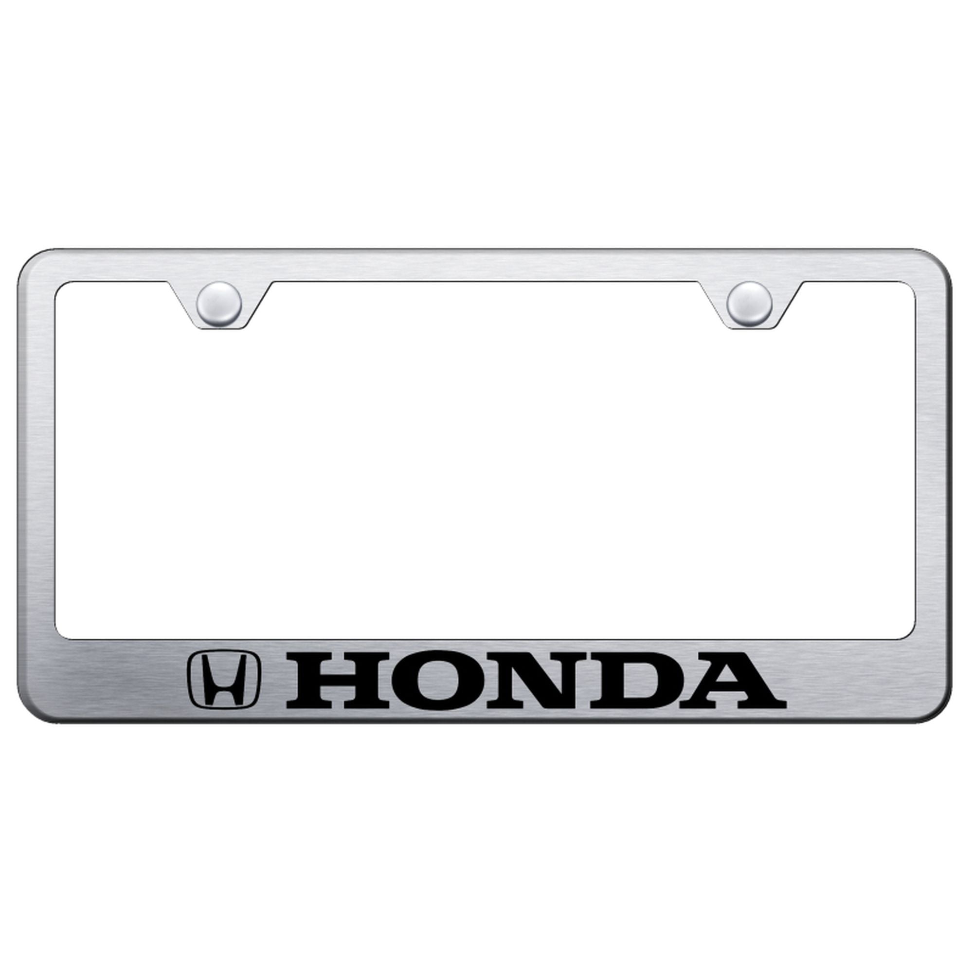 Honda Laser Etched Logo Stainless Steel License Plate Frame (Brushed ...