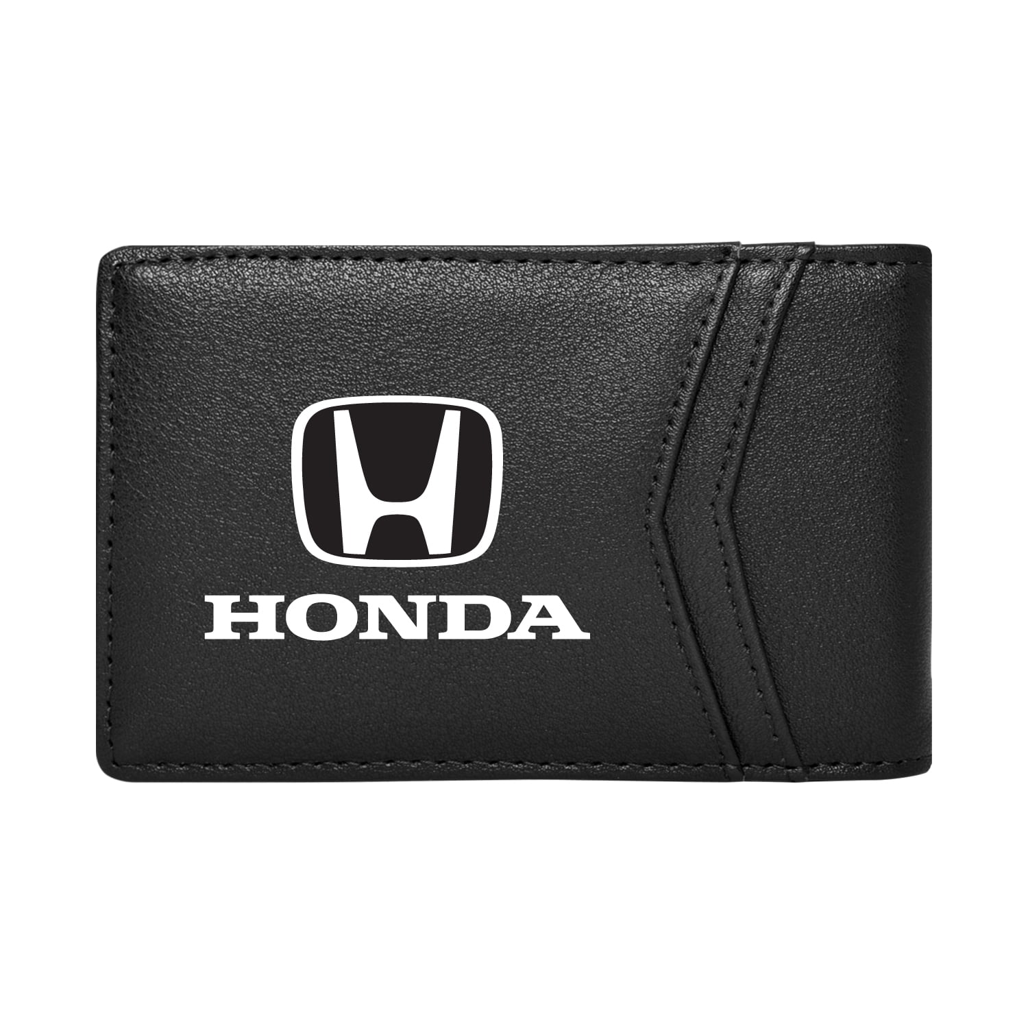 Honda Logo Black PU Leather Slim RFID Resistant Bi-fold Men Wallet ...
