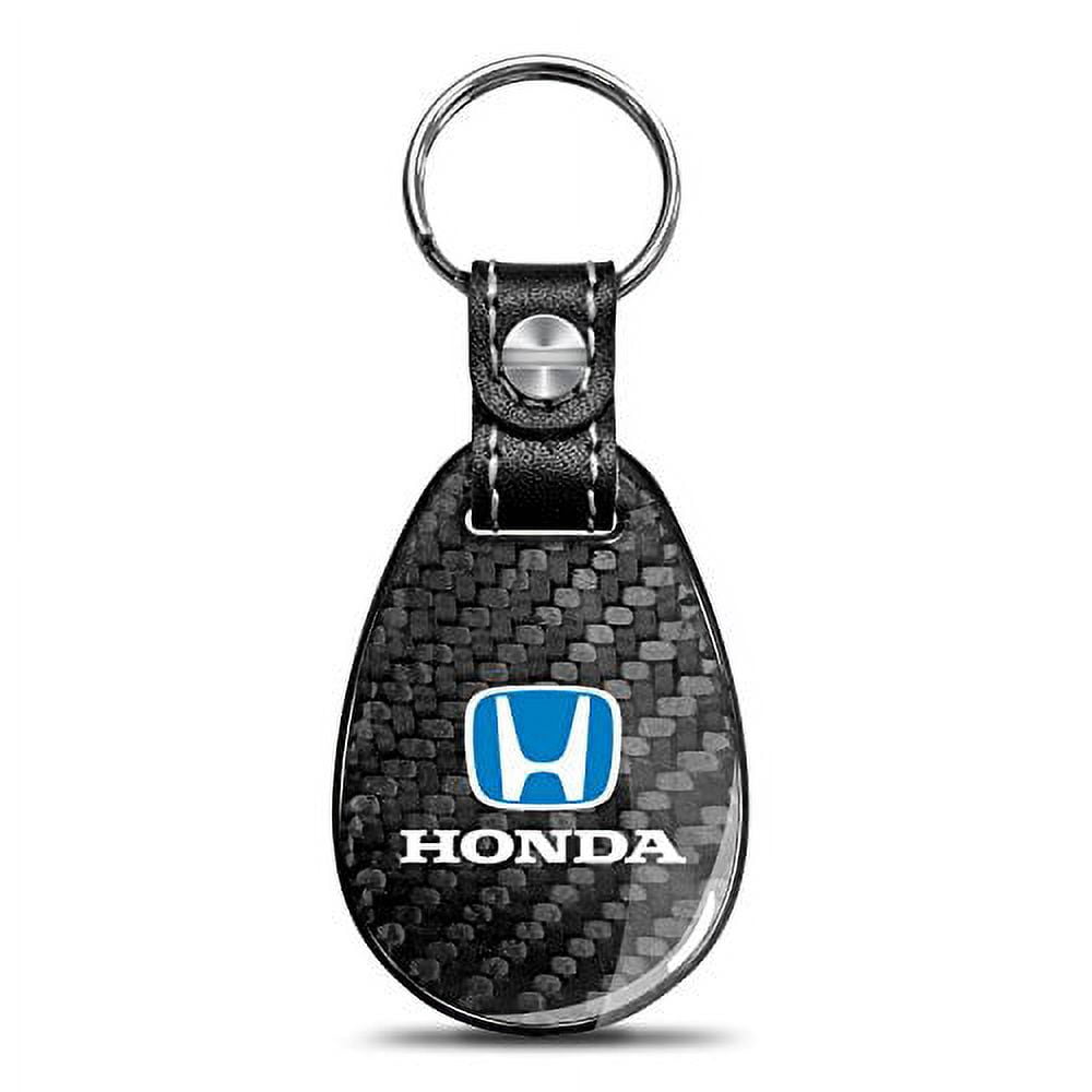Honda Logo in Blue 100% Real Carbon Fiber Large Tear Drop Key Chain ...