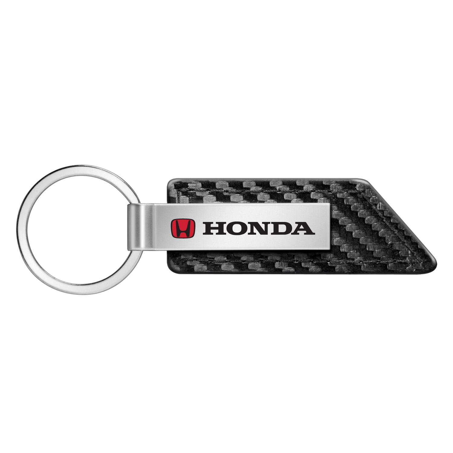 Honda Logo in Red Carbon Fiber Texture Black Leather Strap Key Chain ...