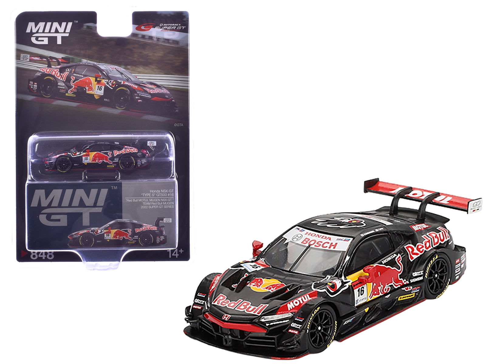 Honda NSX-GT "TYPE S" GT500 #16 "Team Red Bull Mugen" "Super GT Series" (2022) Limited Edition 1 ...