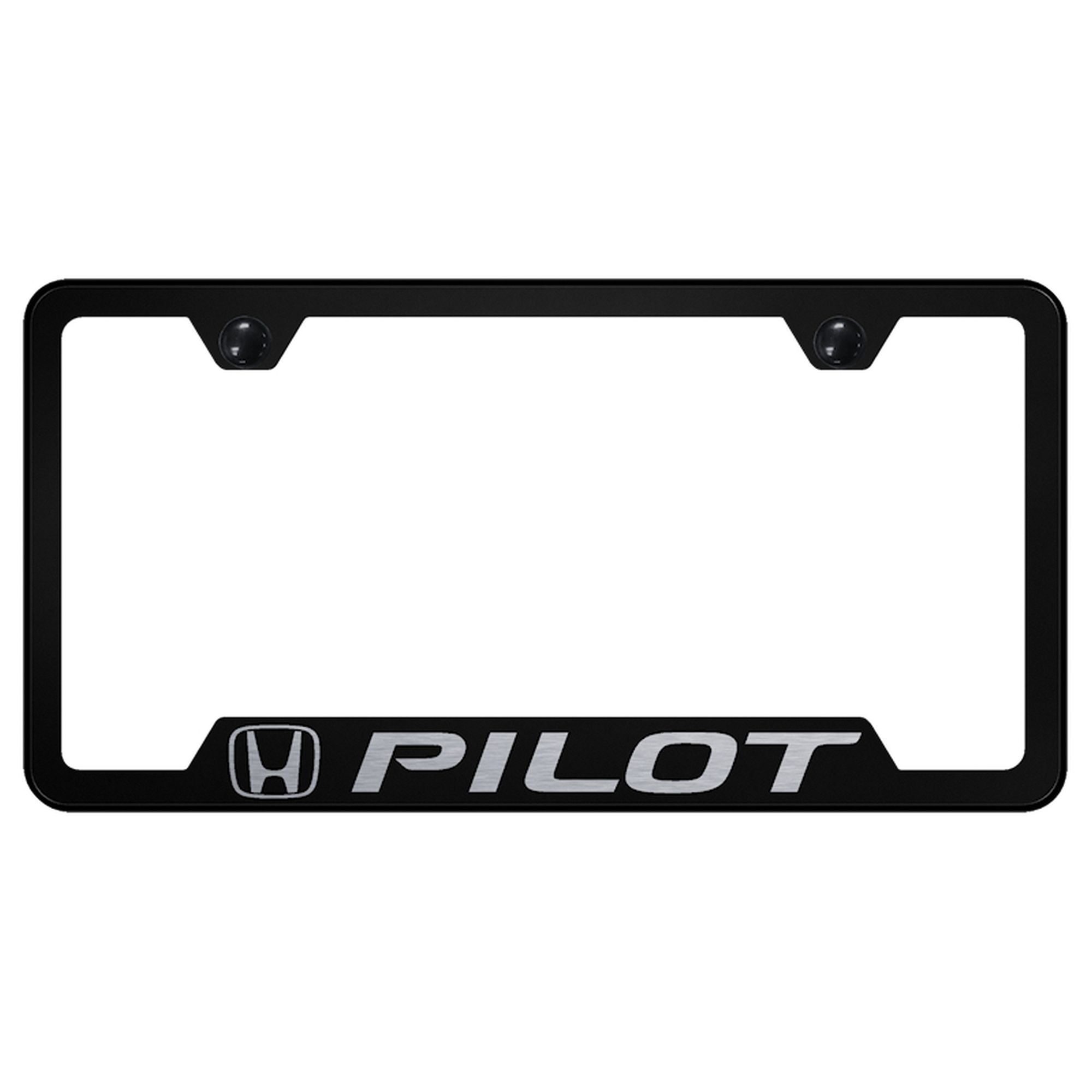 Honda Pilot Laser Etched Logo Cut-Out License Plate Frame (Black ...