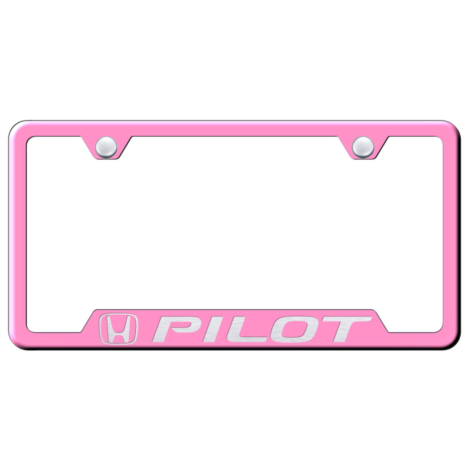 Honda Pilot Laser Etched Logo Cut-Out License Plate Frame (Pink ...