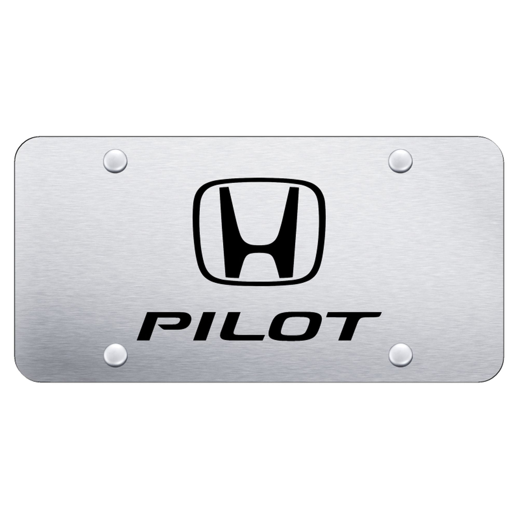 Honda Pilot Laser Etched Logo License Plate (Brushed Chrome) - Walmart.com