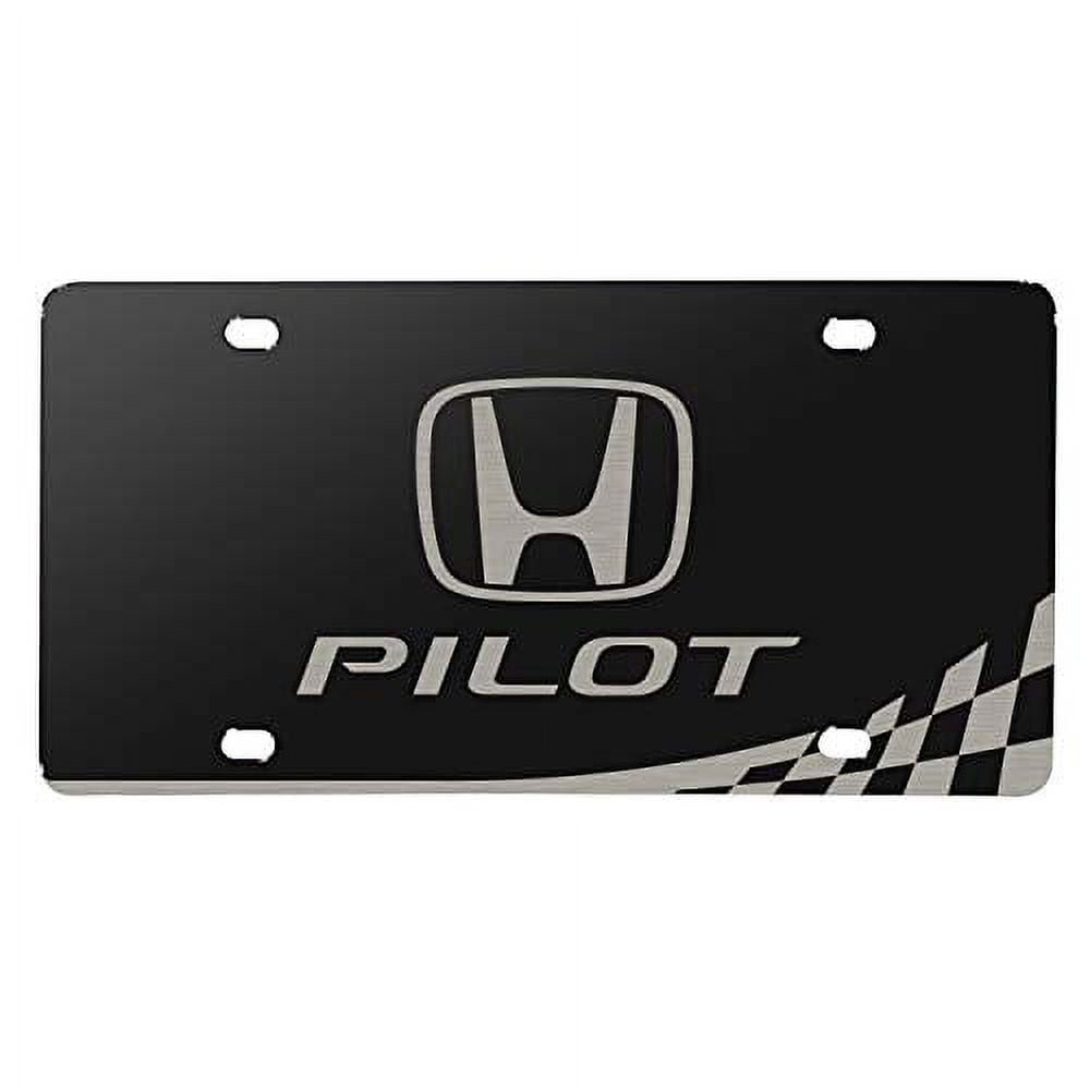 Honda Pilot Matt-Look Laser Mark Racing Checker Flag Black Acrylic ...