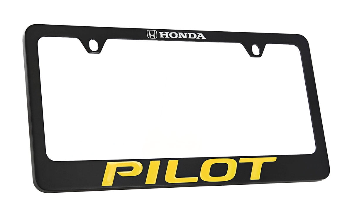 Honda Pilot wordmark black coated metal license plate frame holder 2 ...