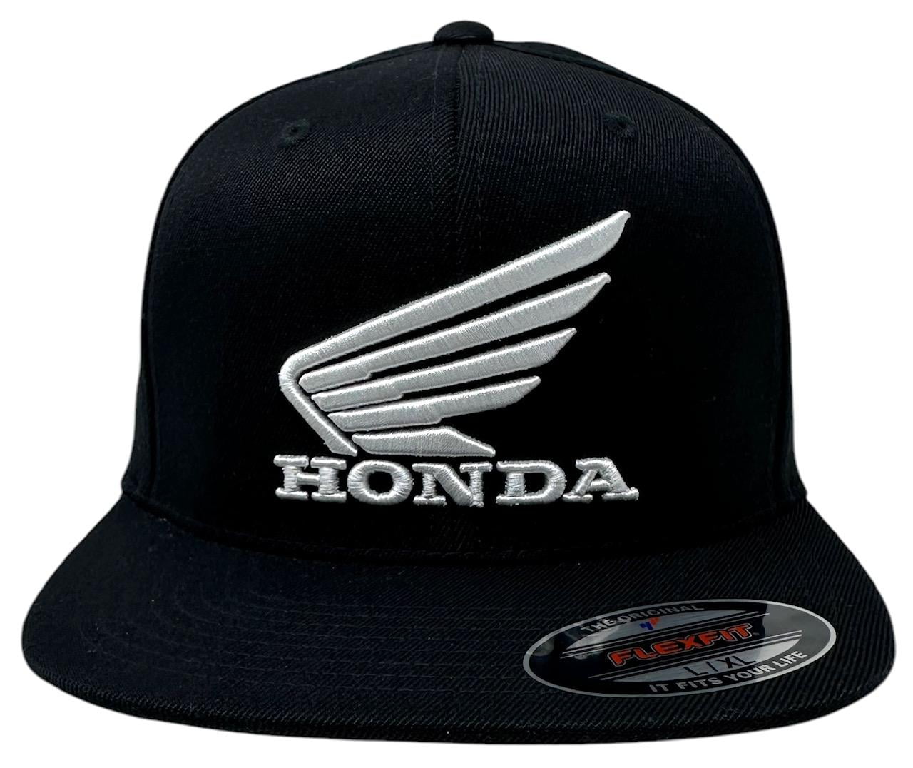 Honda Racing Men's Hat Embroidered Wing FlexFit Fitted Wool Blend Flat ...