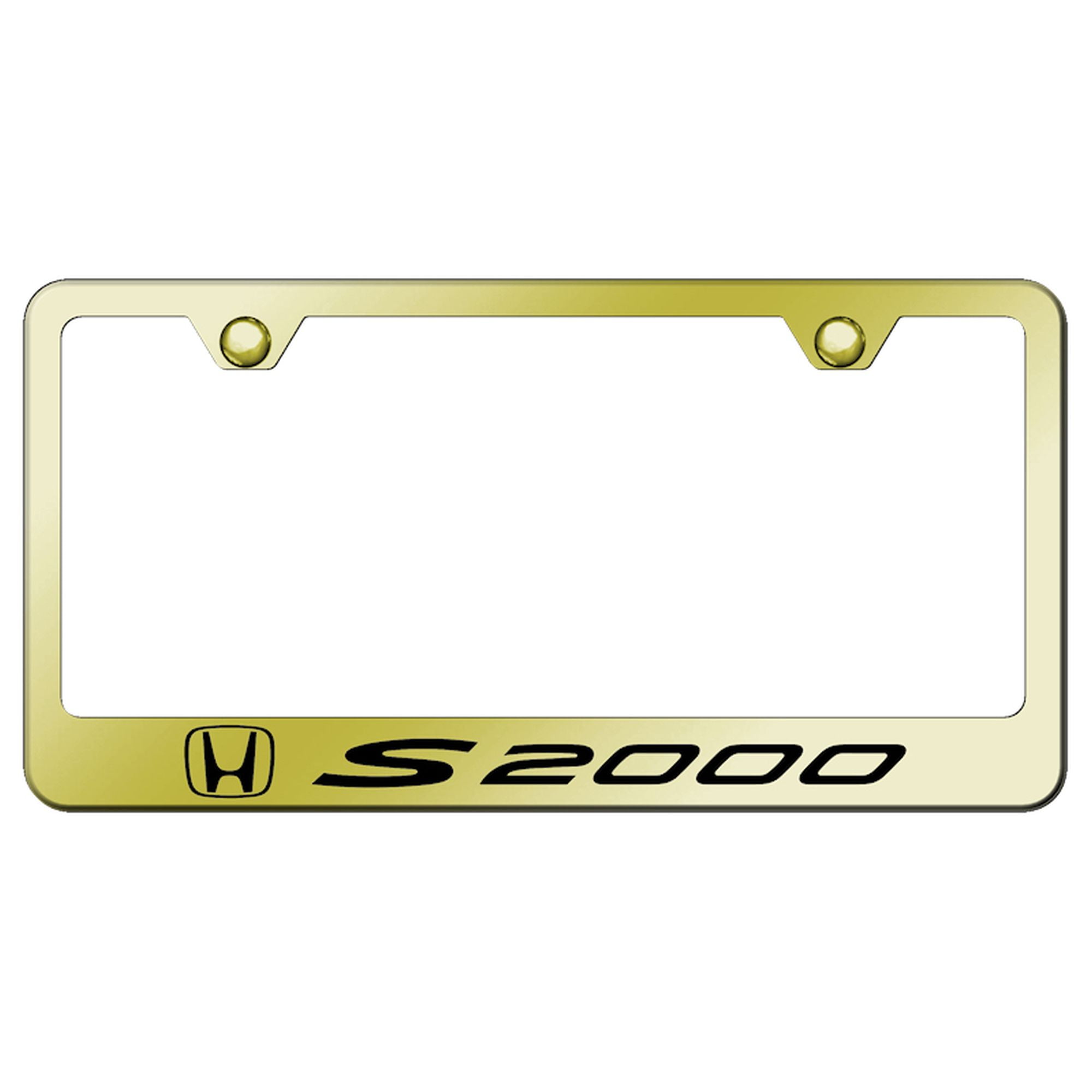 Honda S2000 Laser Etched Logo Stainless Steel License Plate Frame (Gold ...