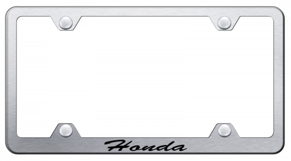 Honda Script Stainless Steel Wide Body License Plate Frame (Brushed ...