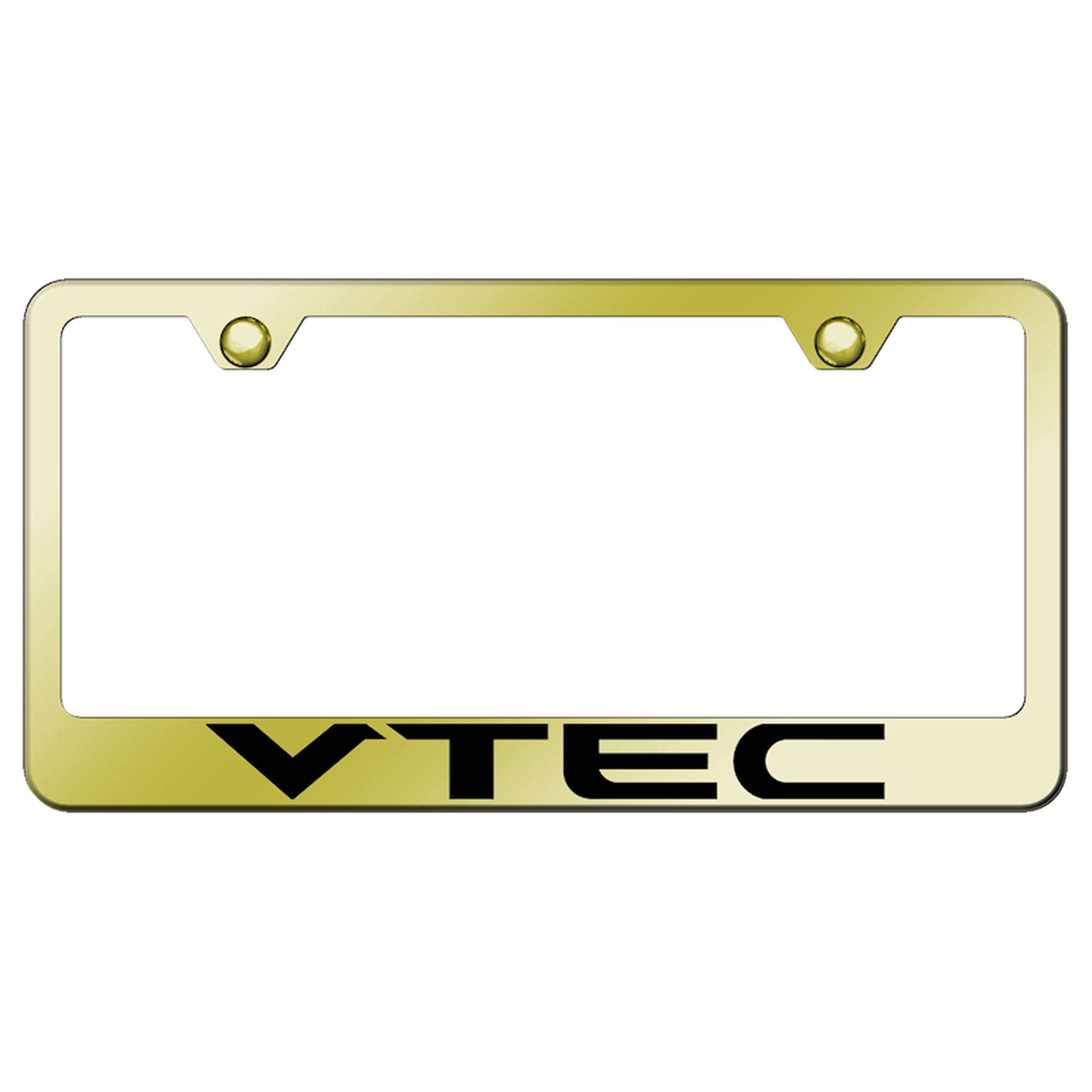 Honda VTEC Laser Etched Logo Stainless Steel License Plate Frame (Gold ...