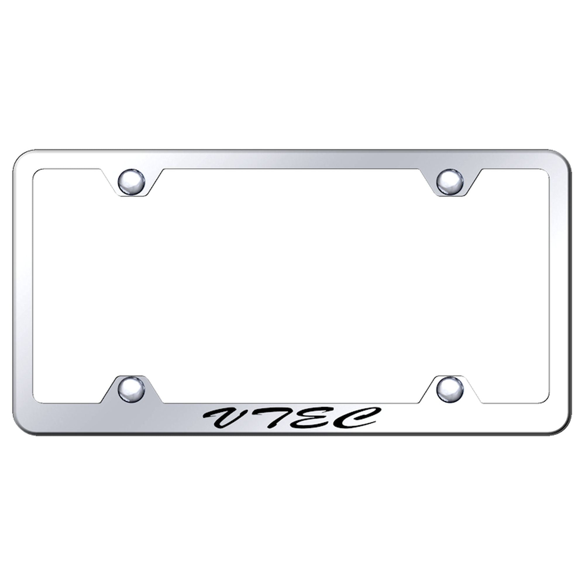 Honda VTEC Script Stainless Steel Wide Body License Plate Frame (Silver ...