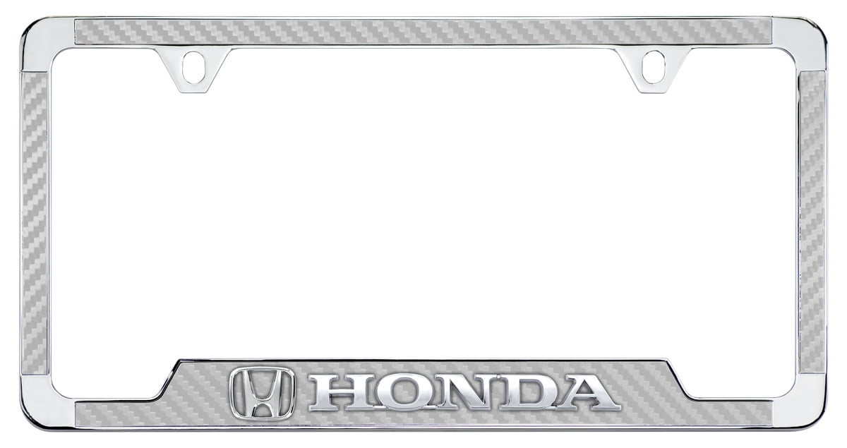 Honda wordmark Silver Carbon Fiber inlay Zinc Metal License Frame ...