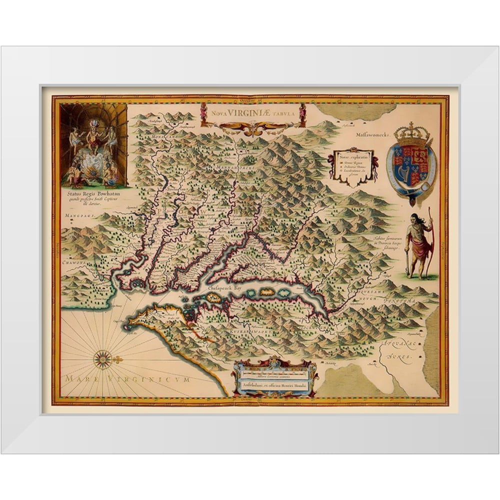 Hondius 32x26 White Modern Wood Framed Museum Art Print Titled ...