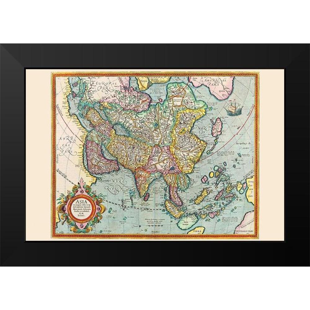 Hondius, Jodocus 24x17 Black Modern Framed Museum Art Print Titled ...