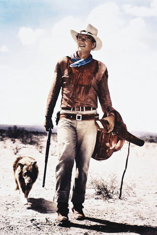 Hondo John Wayne iconic 24X36 Poster carrying rifle & saddle walking ...