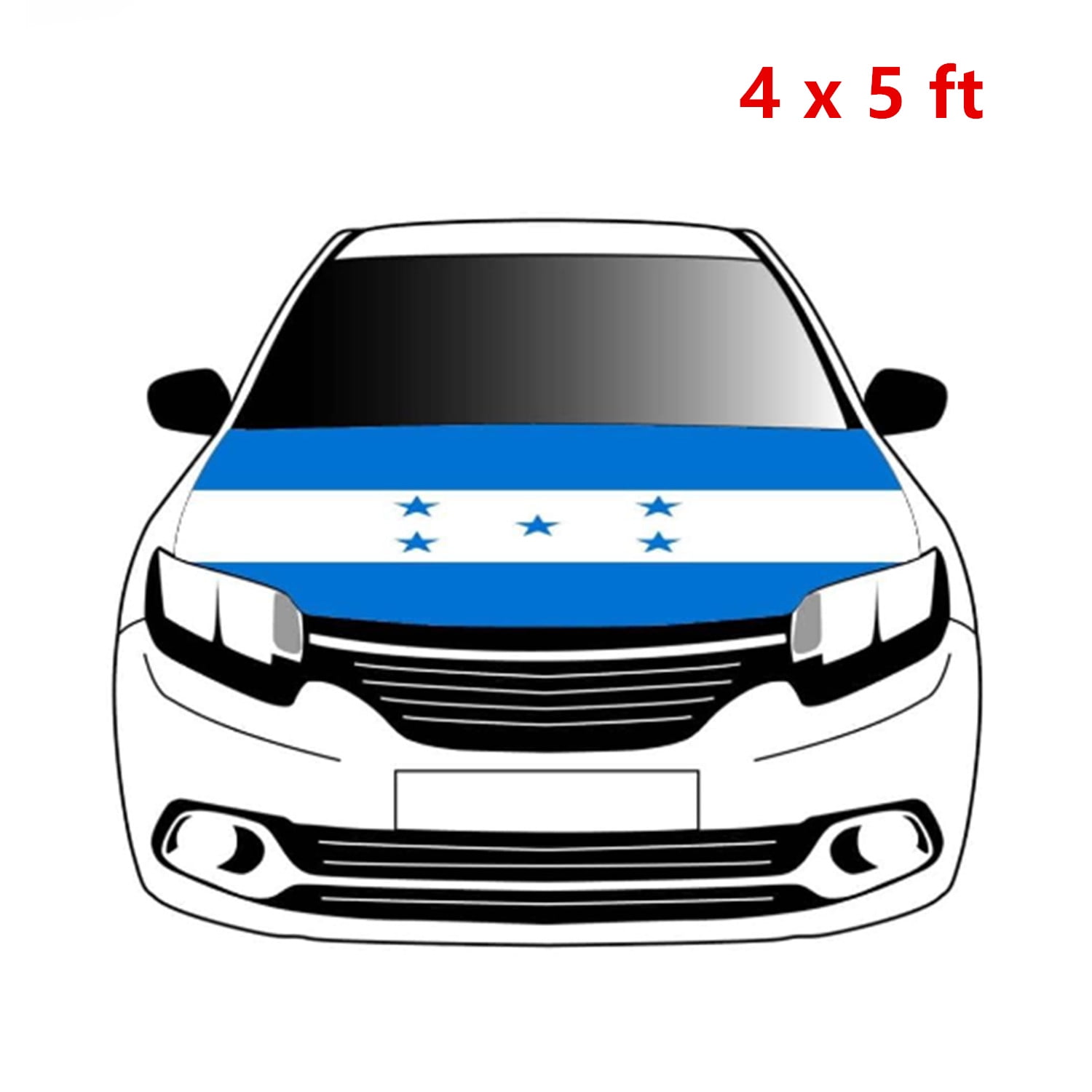 Honduras Car Hood Cover, Flag 4x5ft Car Bonnet Banner, Universal Fit ...