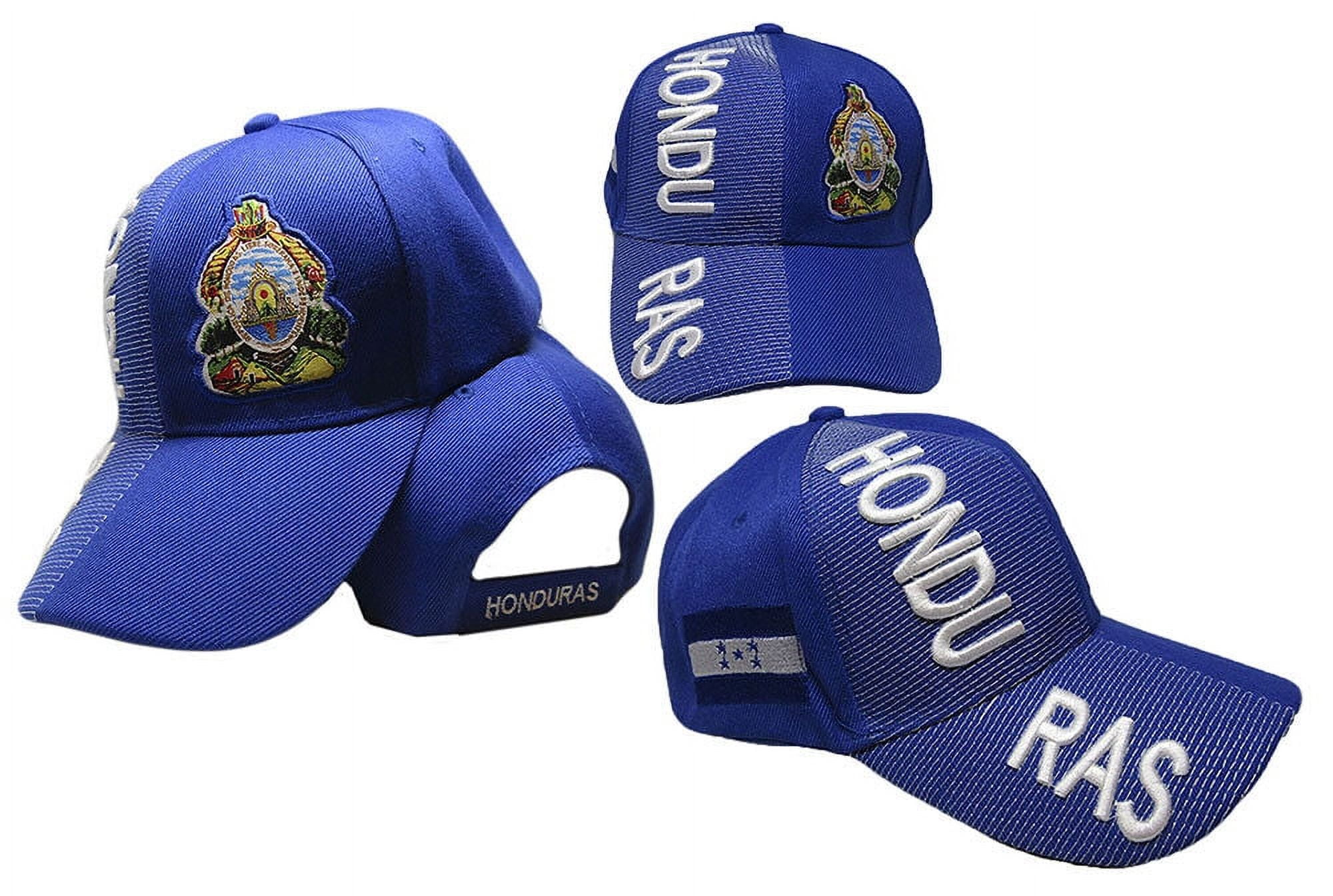 Honduras Country Letters Emblem Royal Blue 3-D Embroidered Cap Hat ...