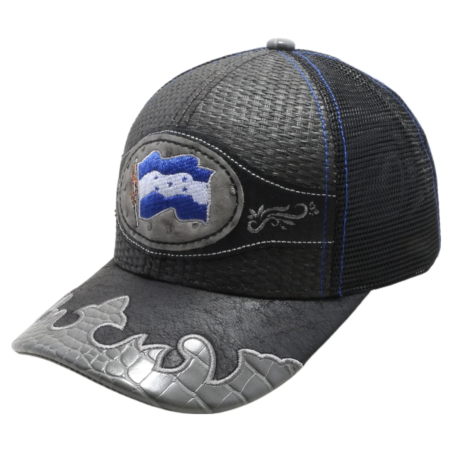Honduras Flag Straw Fablic Trucker Black Cap Hat - Walmart.com