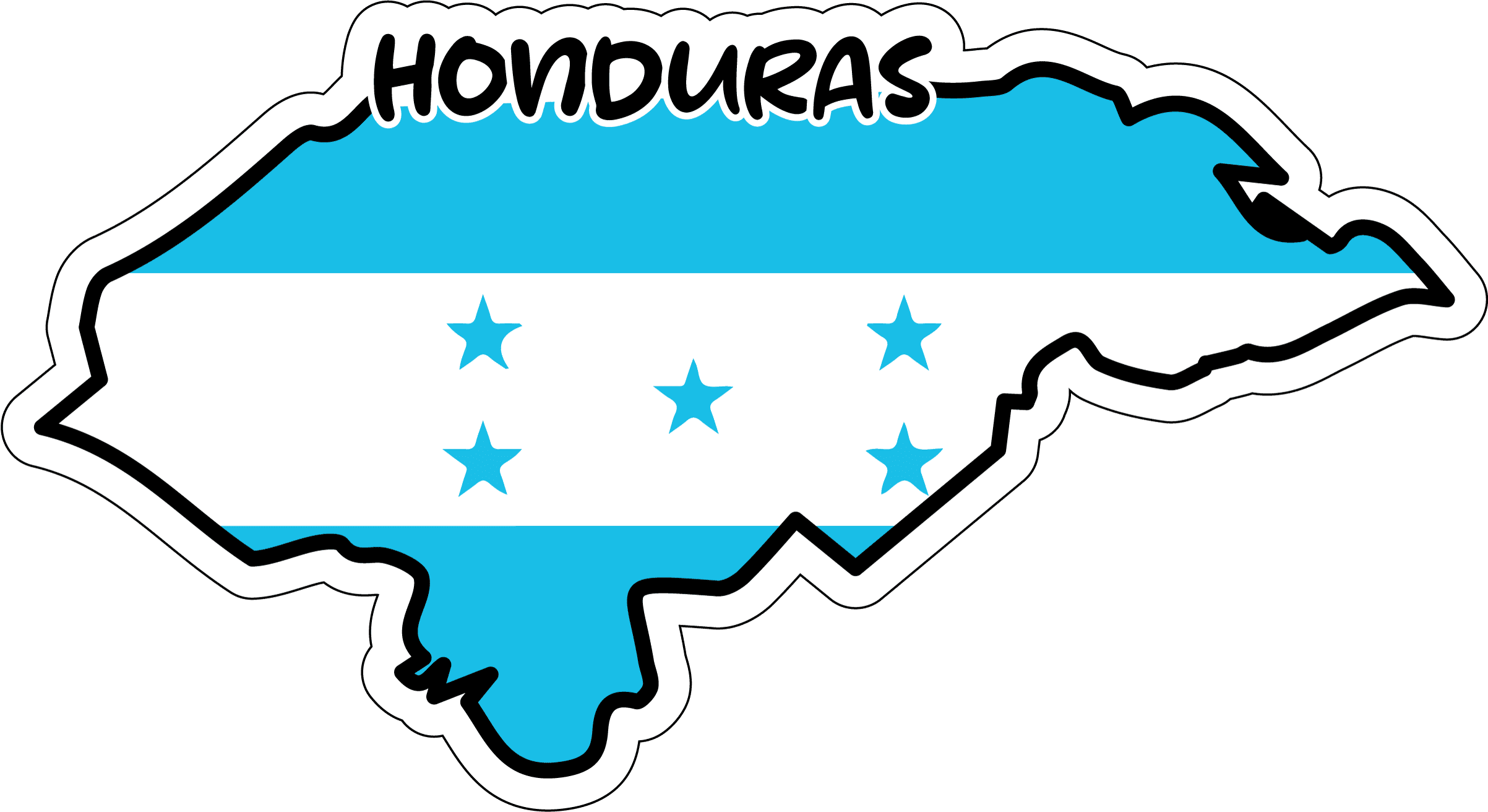 Honduras Map Flag Sticker Decal / Republic of Honduras / Libre ...